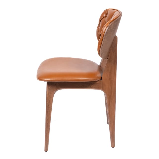 CHARLES | Cognac PU & Wood Horeca Chair – Solid Wooden Frame – Padded ...